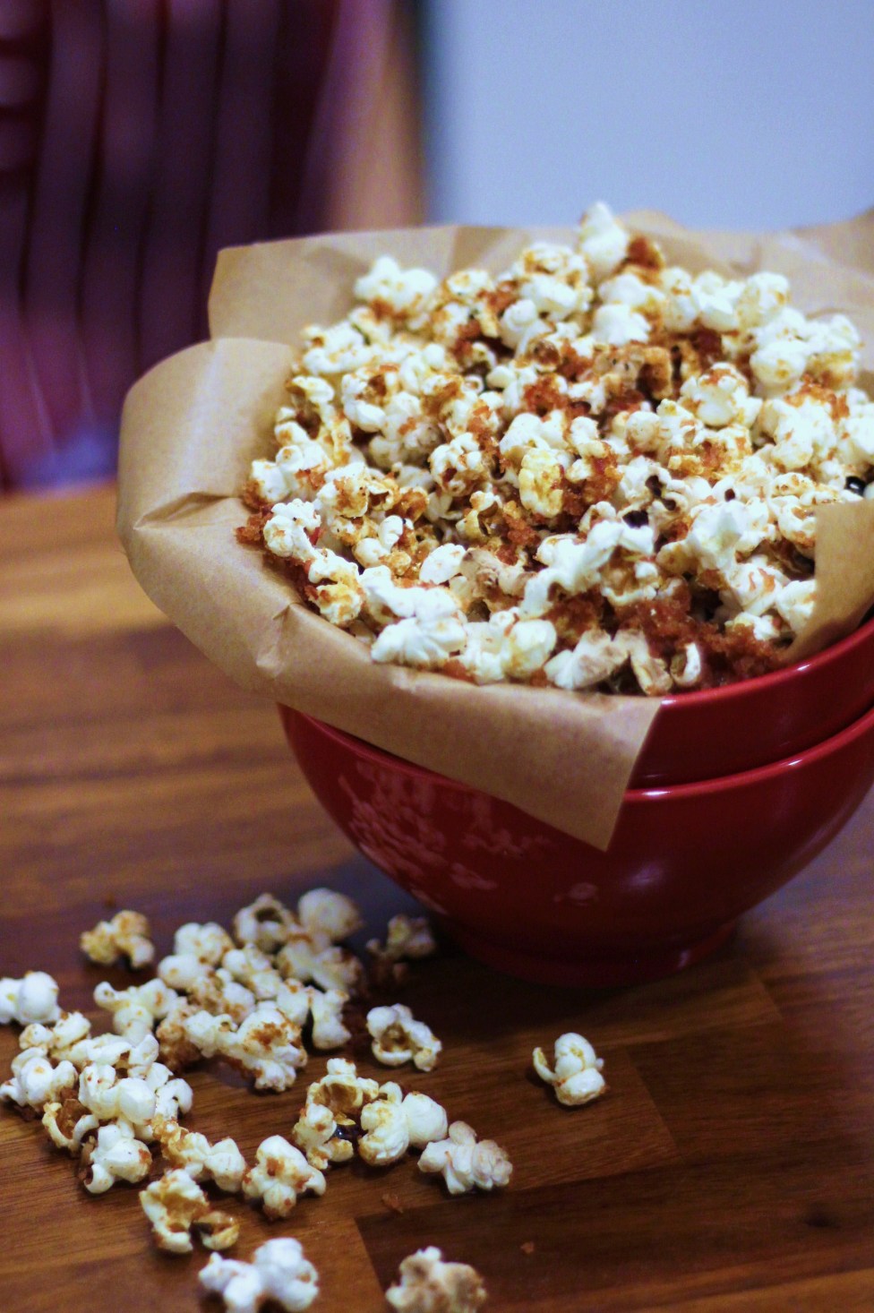 Bacon salt & maple syrup popcorn | pip & little blue