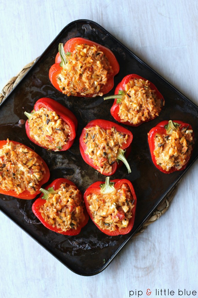 Greek supper: Feta stuffed peppers | pip & little blue