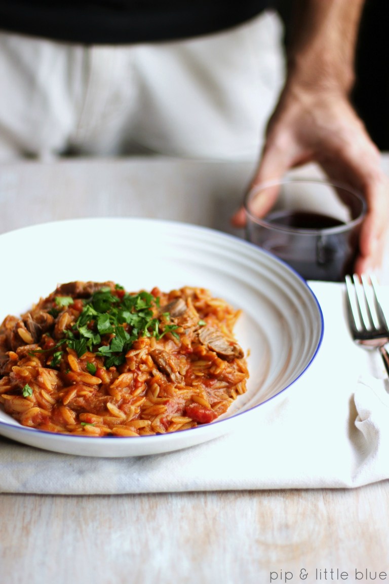 Greek-inspired: Cinnamon lamb with orzo | pip & little blue